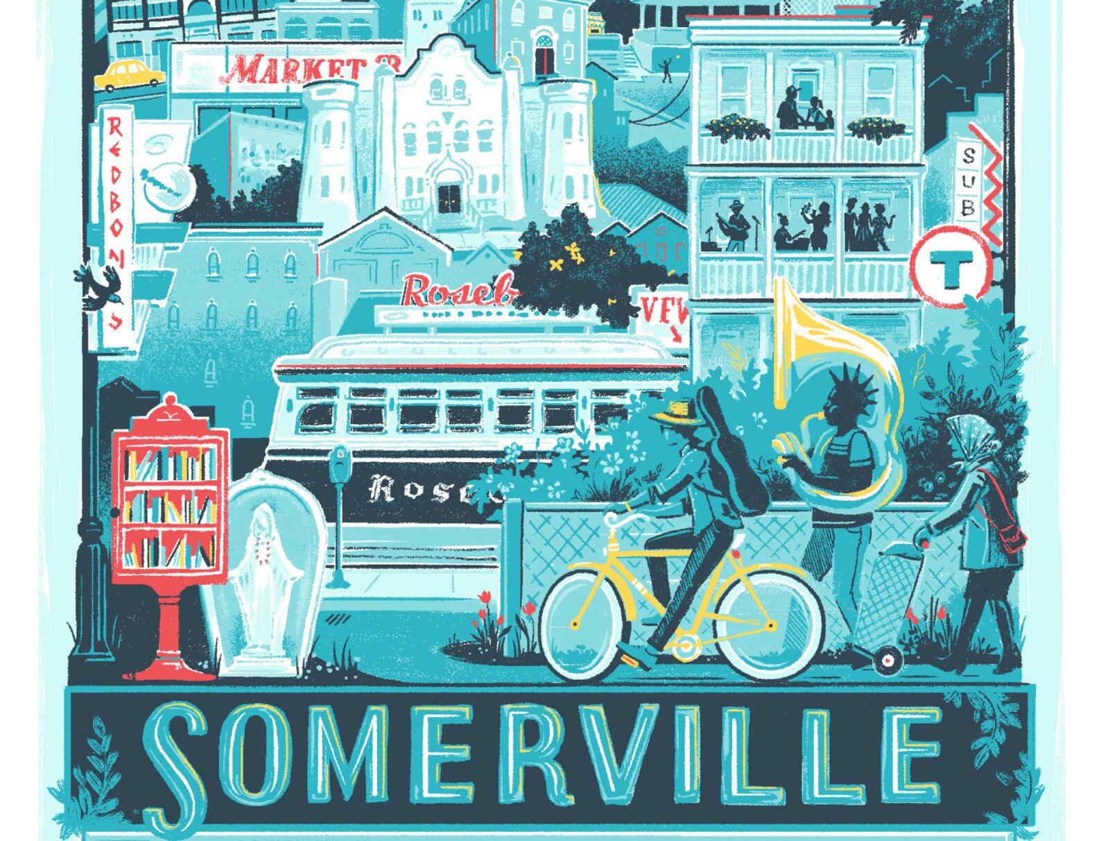 Somerville, MA • Art Print / Poster / Wall Decor - Etsy