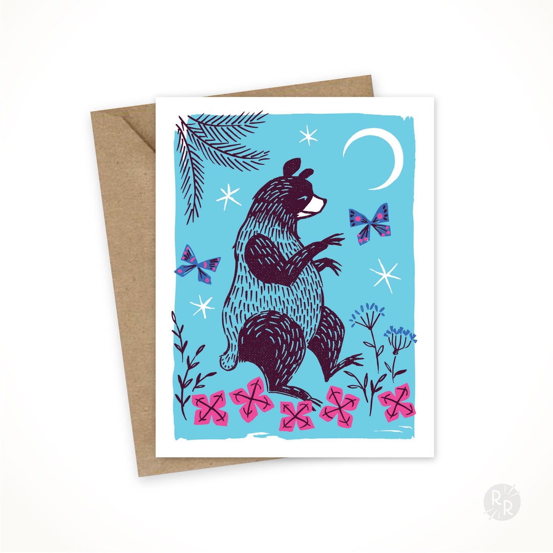 Wild Bear • Single Card - Etsy
