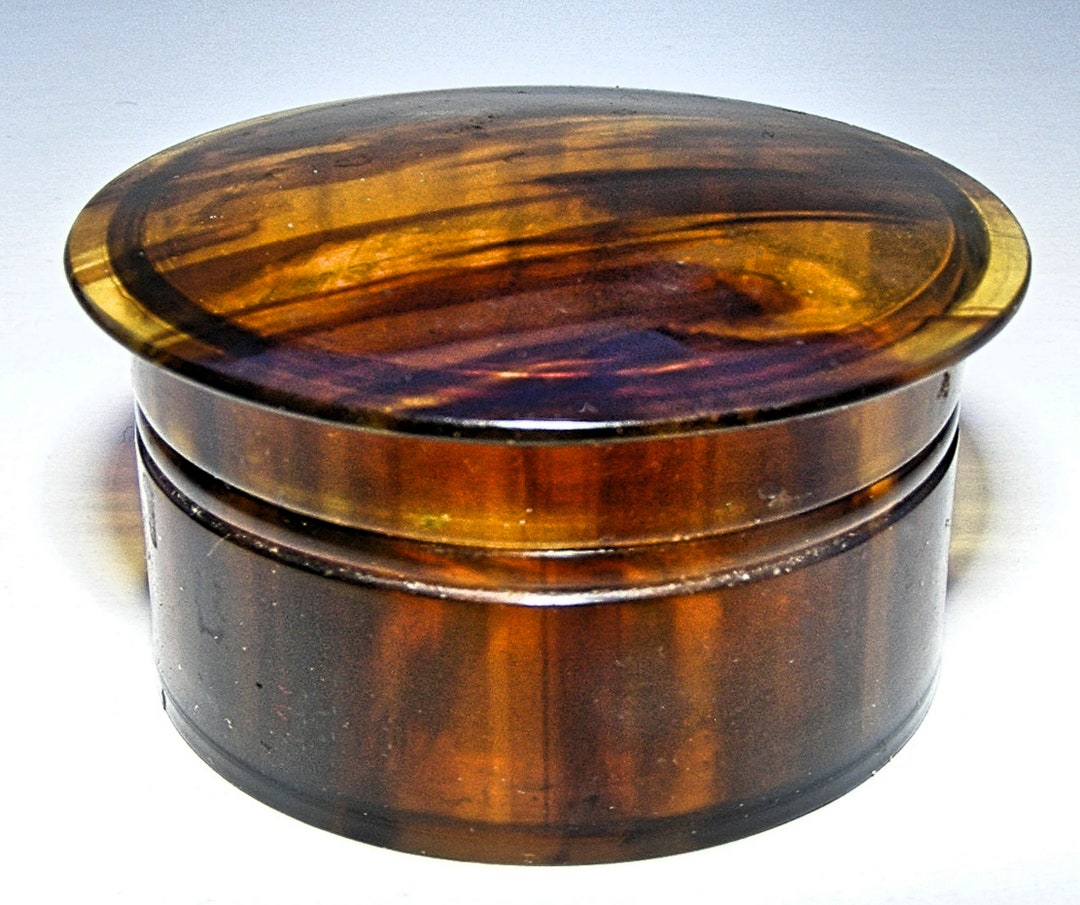 Antique Snuff Pill Box Mini Art Deco Faux Tortoise Shell Celluloid ...