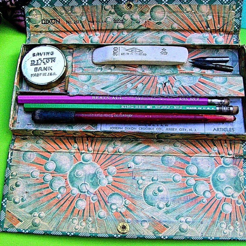 Vintage Silver Pencil Case - Etsy