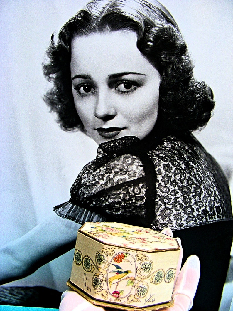 Antique Shari Langlois New York 1920 Silk Covered Naturelle Powder Box ...