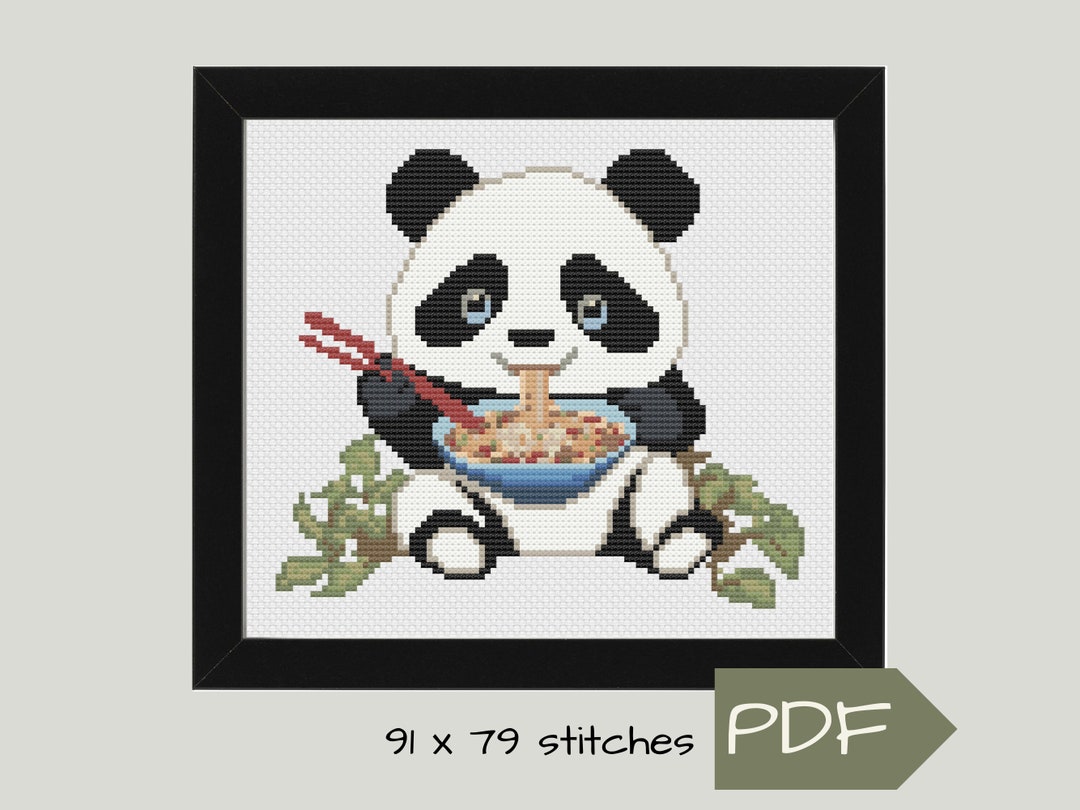 Panda Cross Stitch Pattern PDF Digital Download, Easy Xstitch Pattern ...