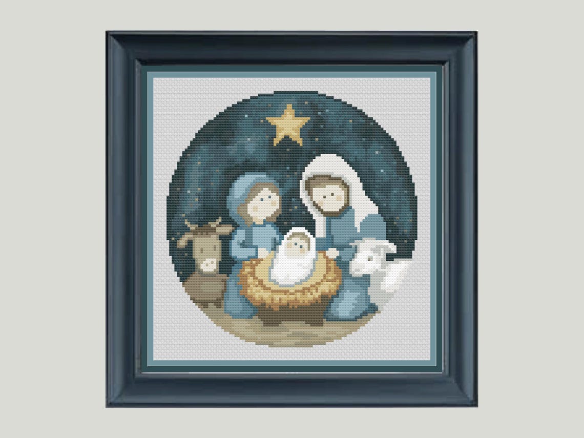 Nativity Cross Stitch Pattern: Christmas Manger Scene (PDF Download) - Etsy