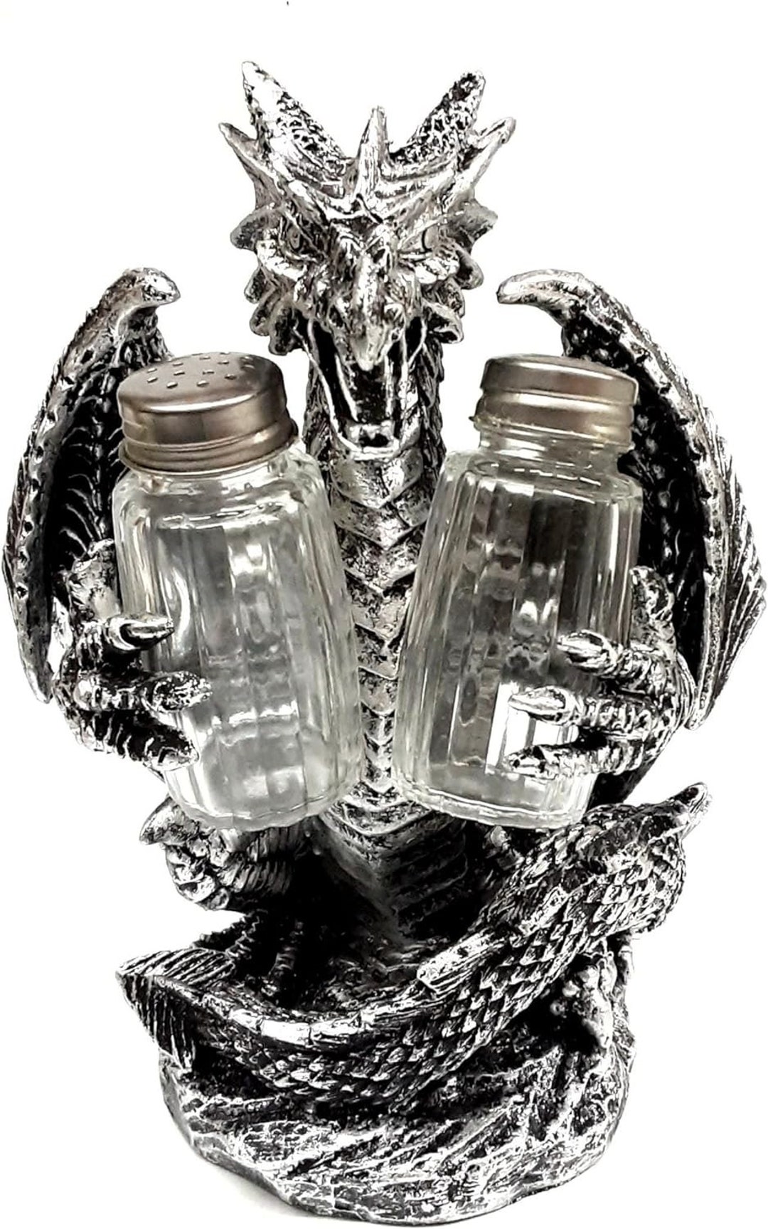 Medieval Dragon Salt and Pepper Shaker Set With Holder for Kitchen ...