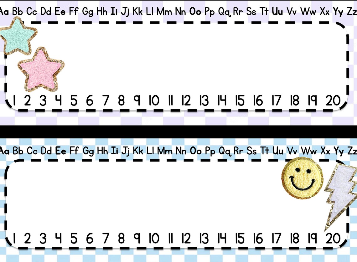 Pastel Sugar Pop Desk Name Tags Chenille Patches Desk Name Tags Digital ...