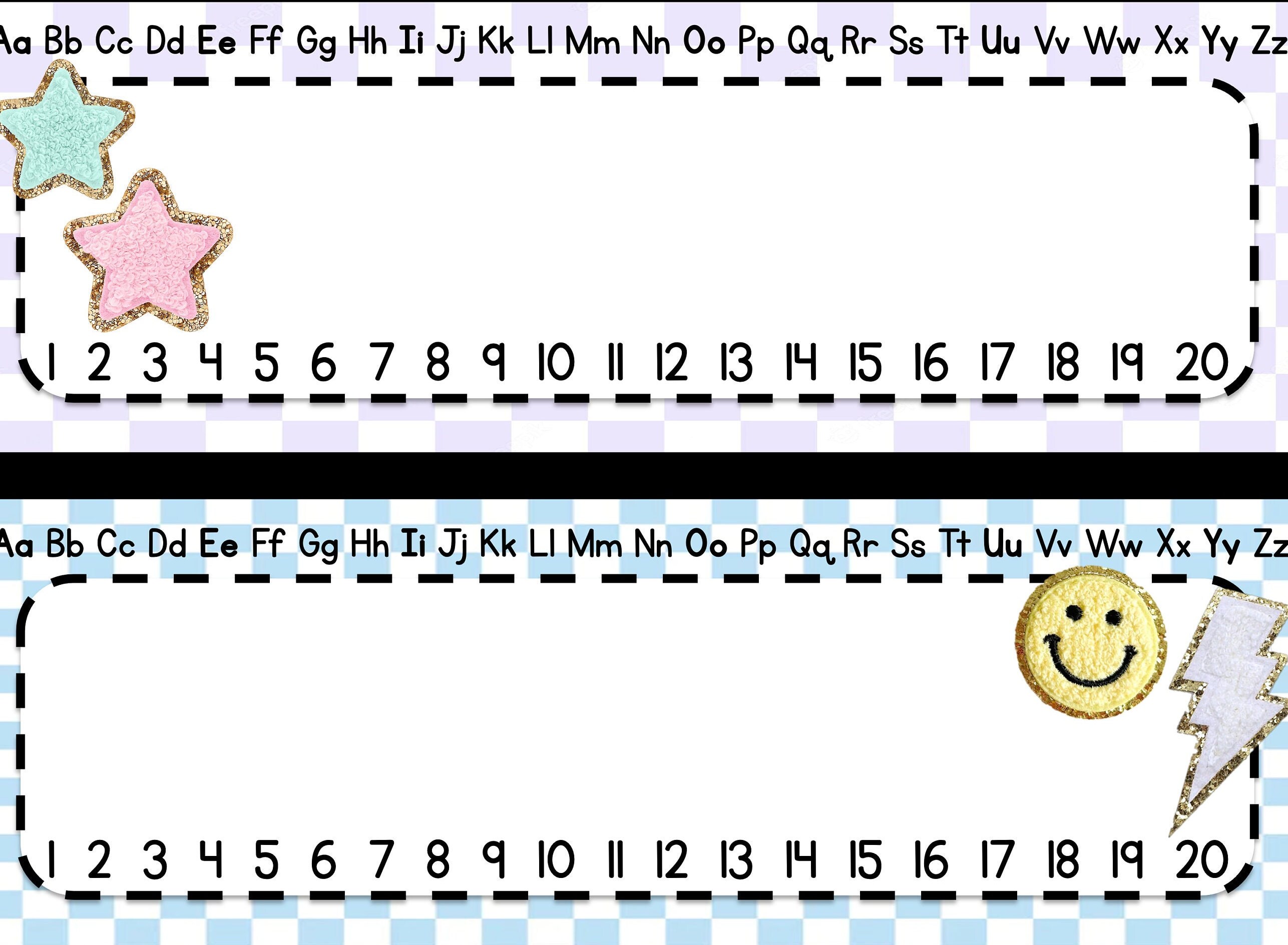 Pastel Sugar Pop Desk Name Tags Chenille Patches Desk Name Tags Digital ...