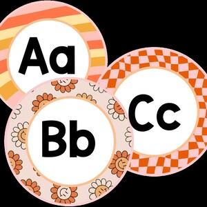 Retro Groovy Word Wall Letter | Classroom Decor | Digital Download - Etsy