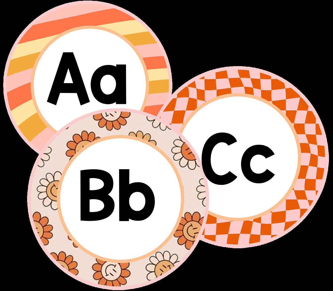 Retro Groovy Word Wall Letter | Classroom Decor | Digital Download - Etsy