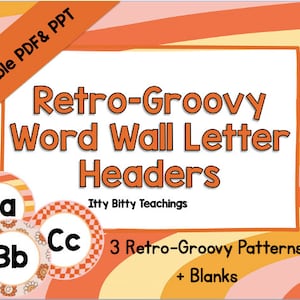 Retro Groovy Word Wall Letter | Classroom Decor | Digital Download - Etsy