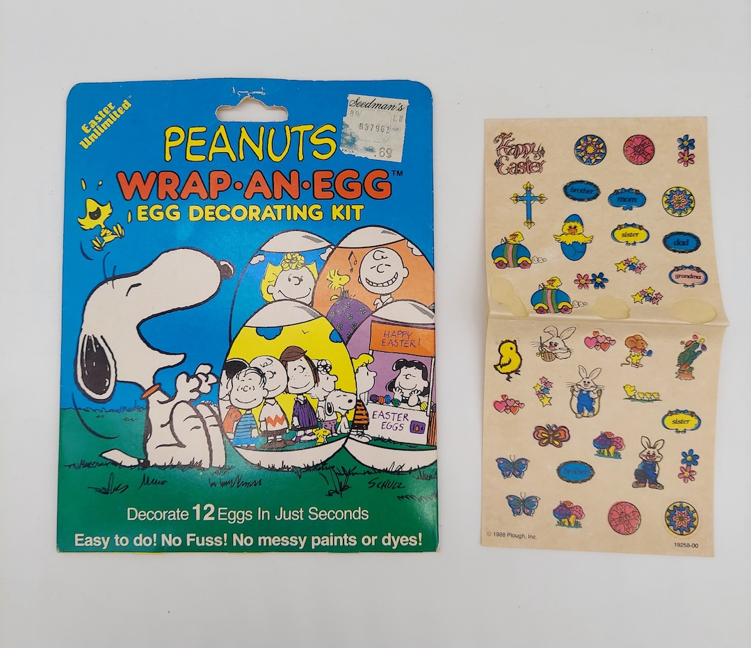 Easter Egg Shrink Wraps for Egg Decorating. Vintage. 1980s. NOT PEANUTS, Just the Packaging They ...