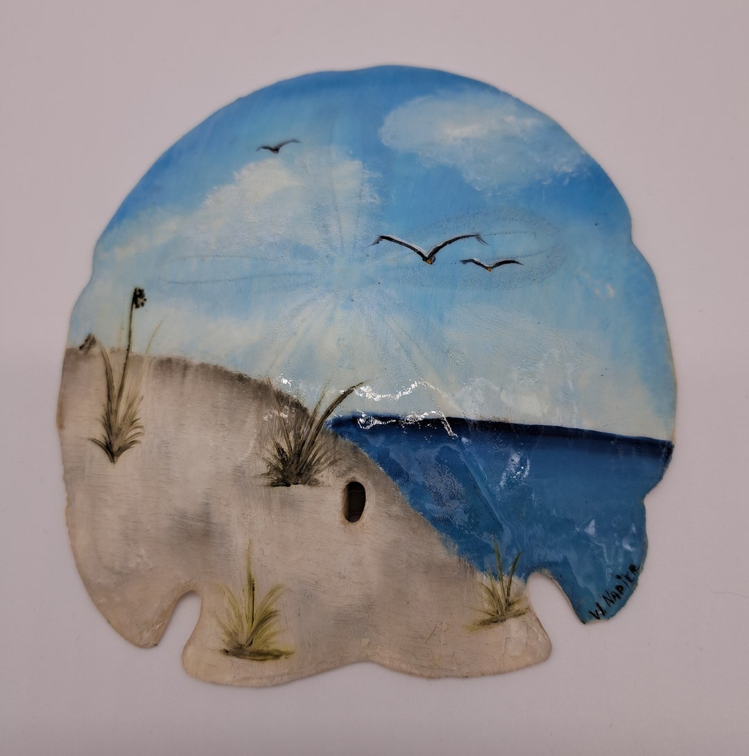Hand Painted Sand Dollars With Island Beach Theme. - Etsy