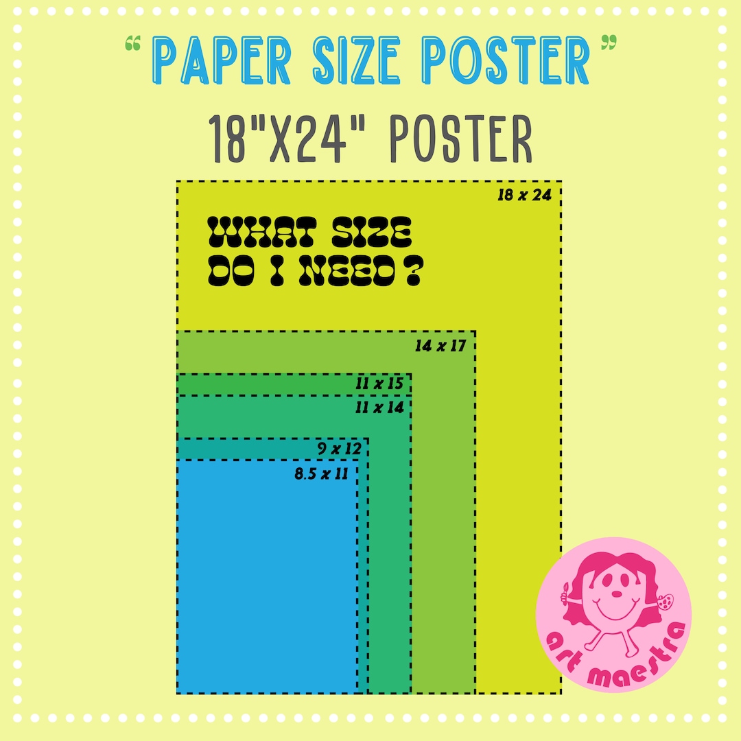 Paper Size Poster, Art Classroom Decor, Art Studio Poster, Art Class ...