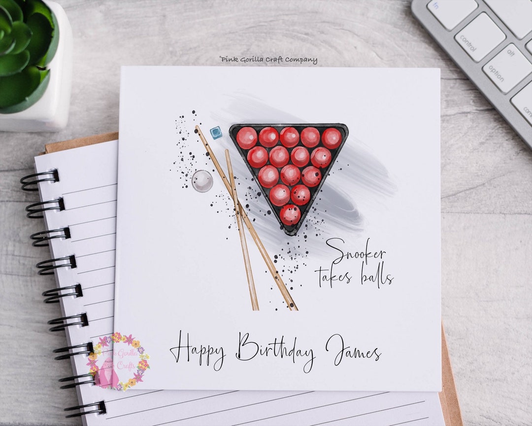 Birthday Card, Snooker Greeting Card, Snooker Birthday, Snooker ...