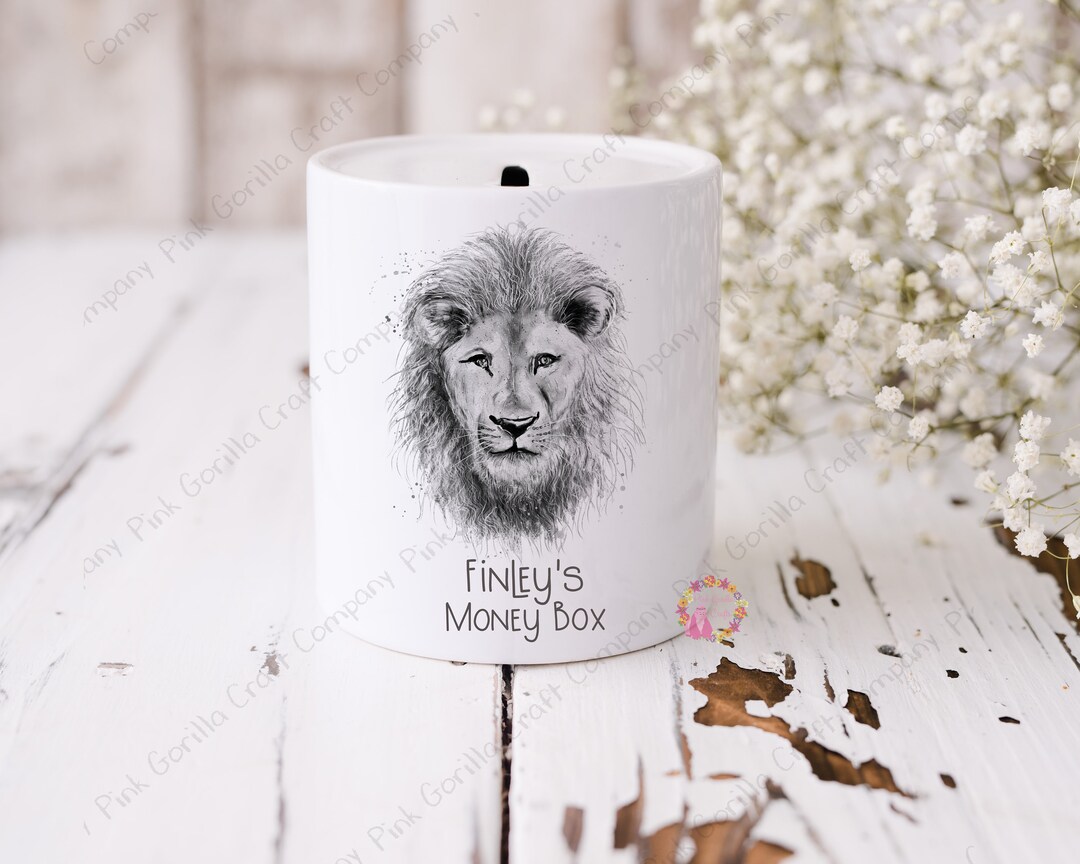 Money Box, Personalised Money Box, Coin Bank, Safari Money Box, Piggy ...