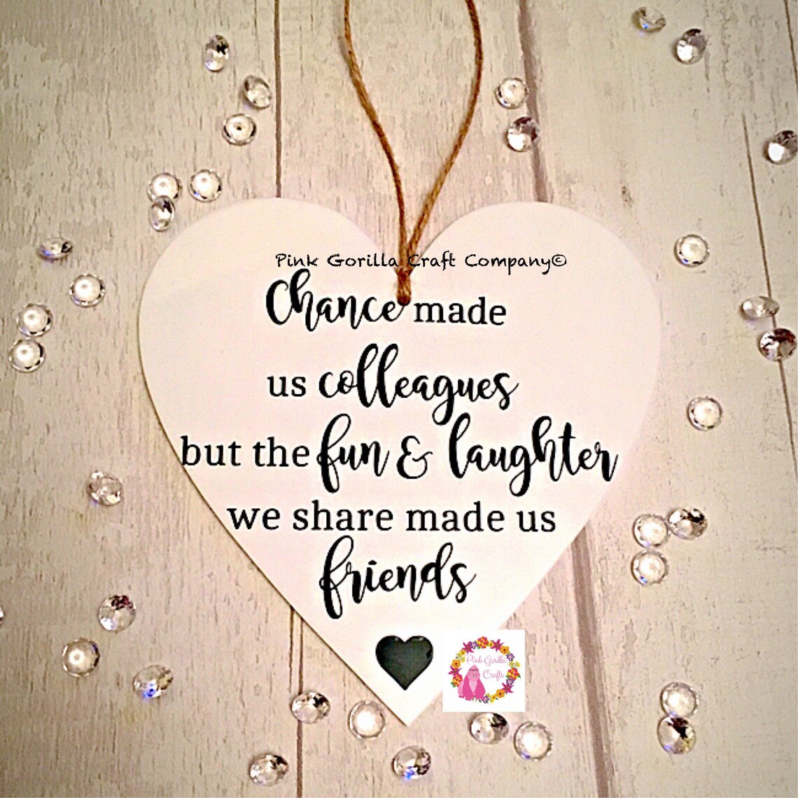 Heart Plaque, Friends Plaque, Chance Made Us Colleagues, Gift for ...