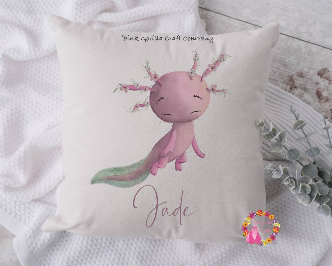 Axolotl Cushion, Axolotl Pillow, Axolotl, Axolotl Gift, Blue Axolotl ...
