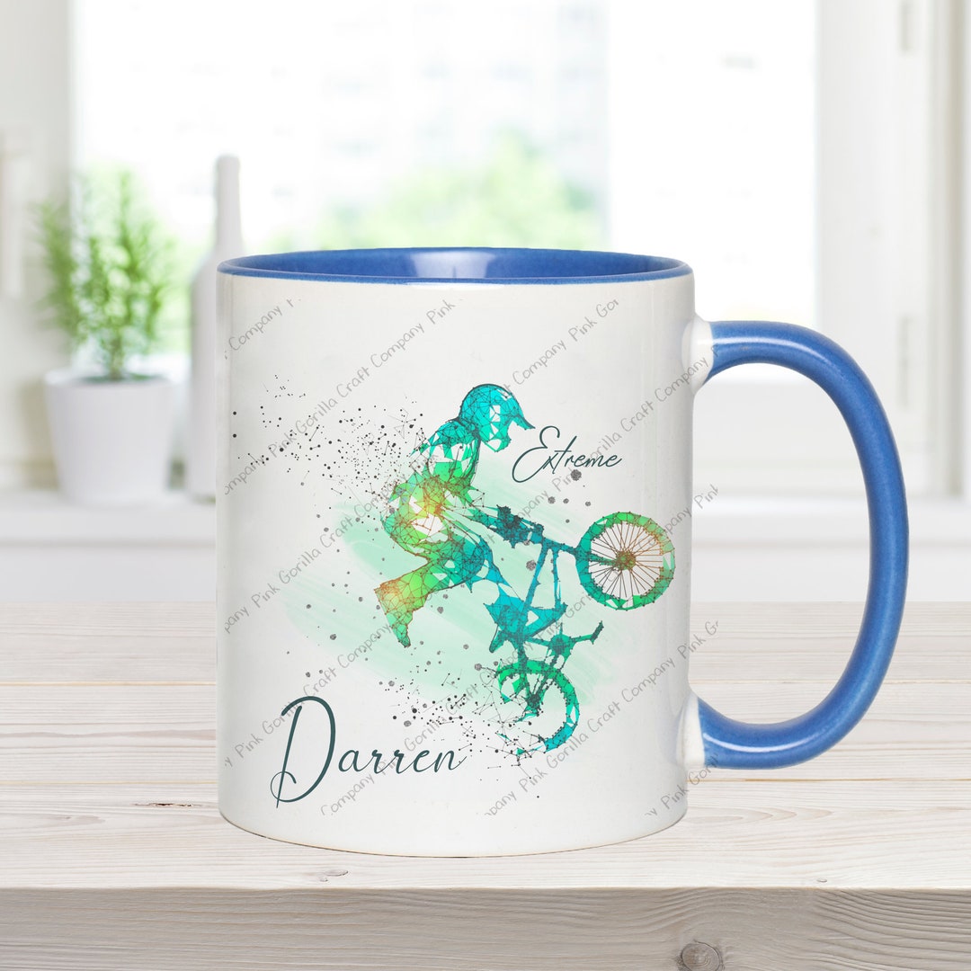 Personalised Mug, BMX Mug, BMX Biker, BMX Gift, Cyclist, Gift for Him ...