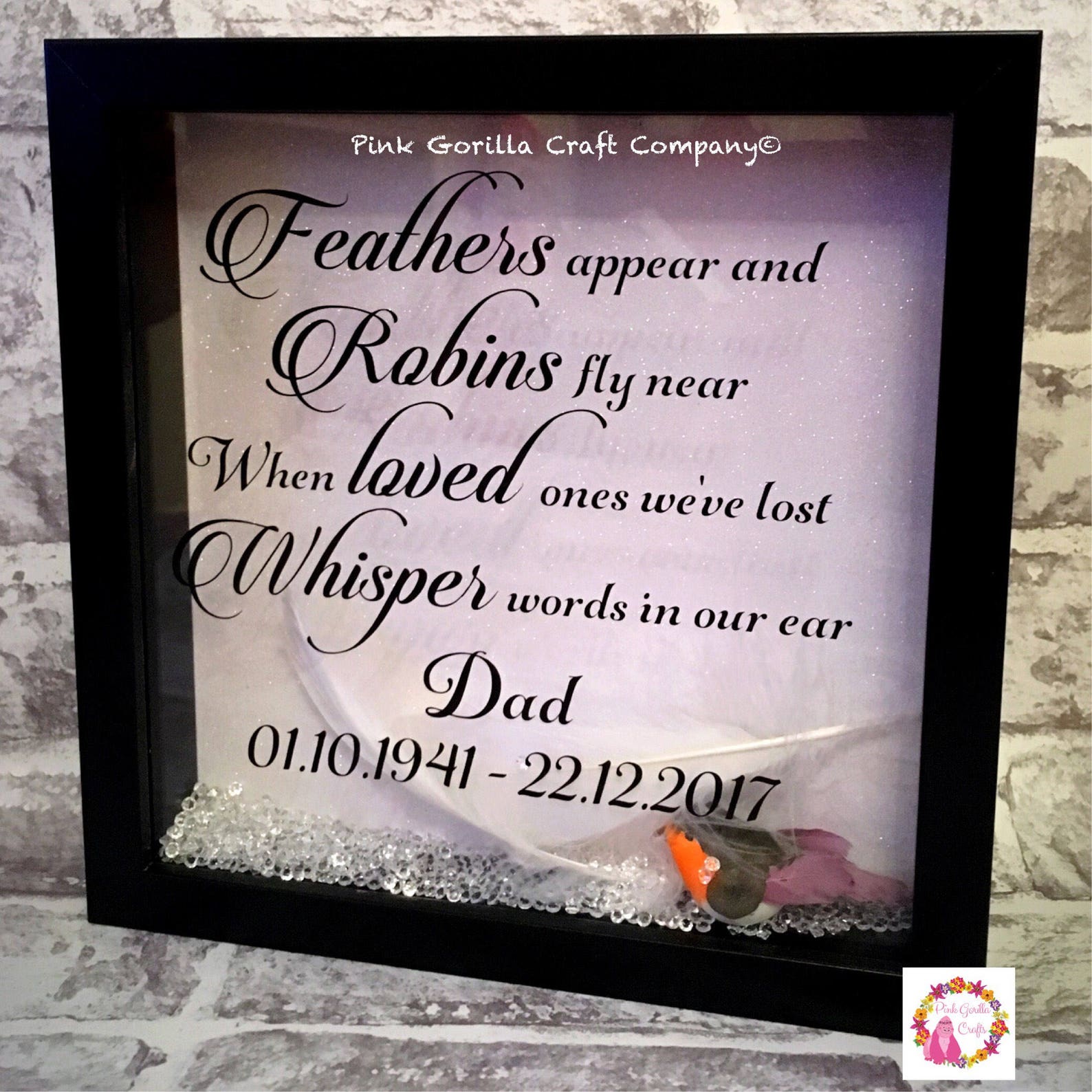 Remembrance Frame Robin Frame in Memory Memorial | Etsy UK