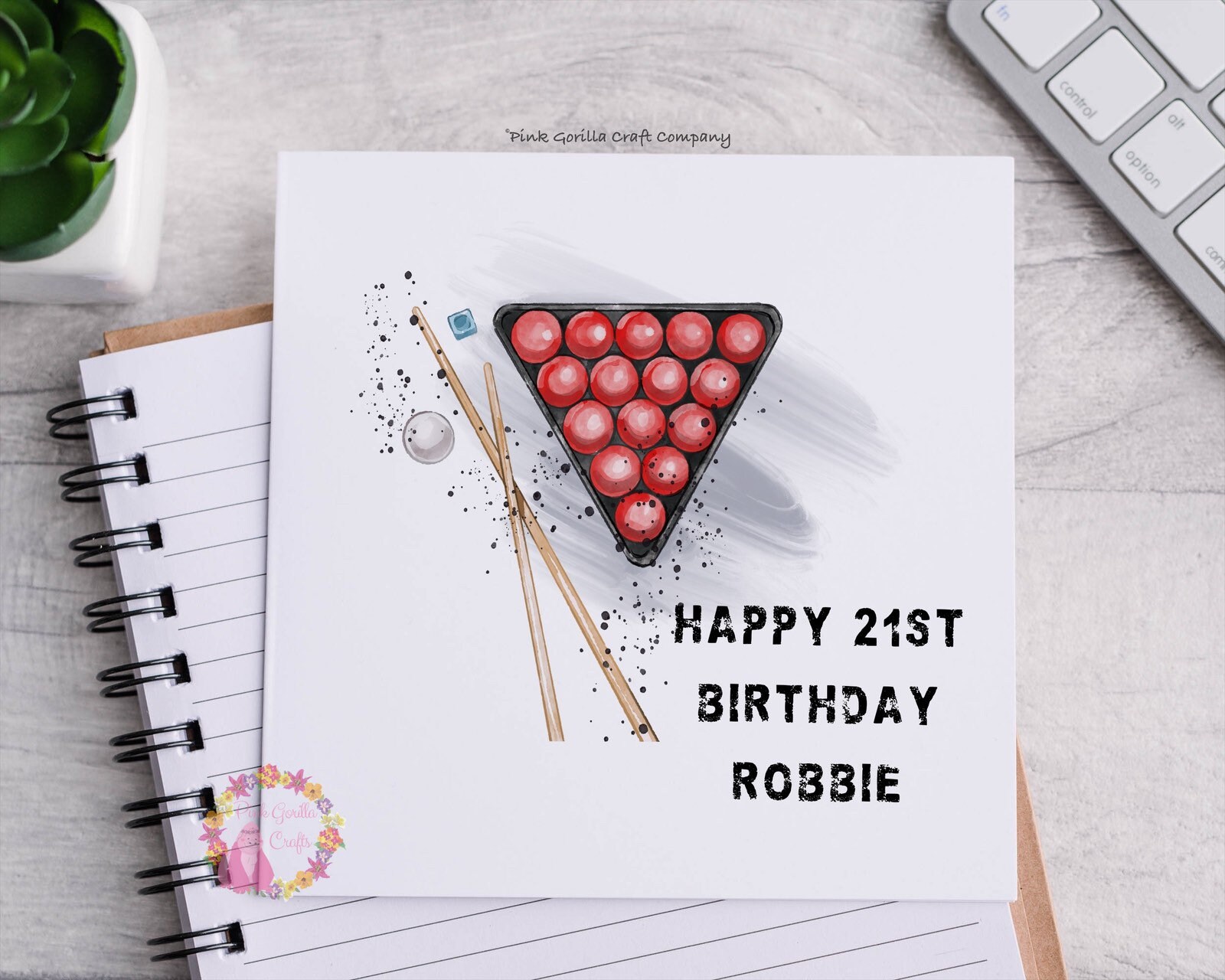 Birthday Card, Snooker Greeting Card, Snooker Birthday, Snooker ...