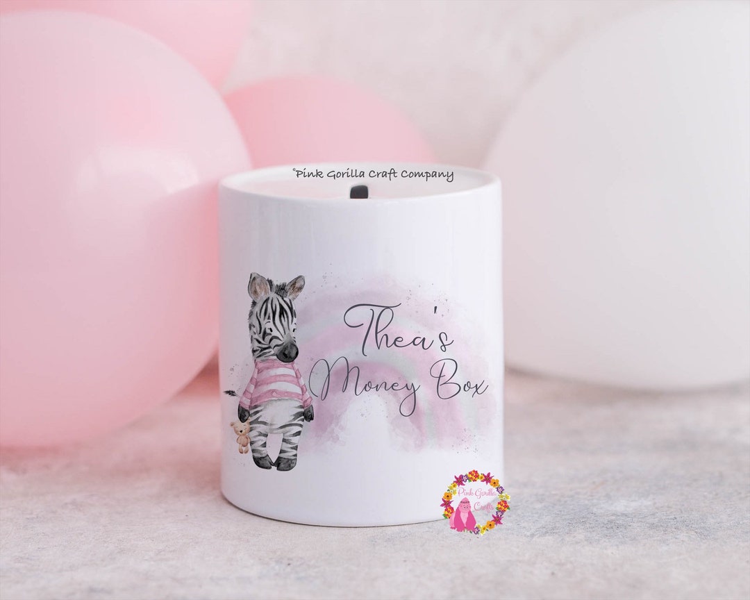 Money Box, Personalised Money Box, Coin Bank, Zebra Money Box, Piggy ...