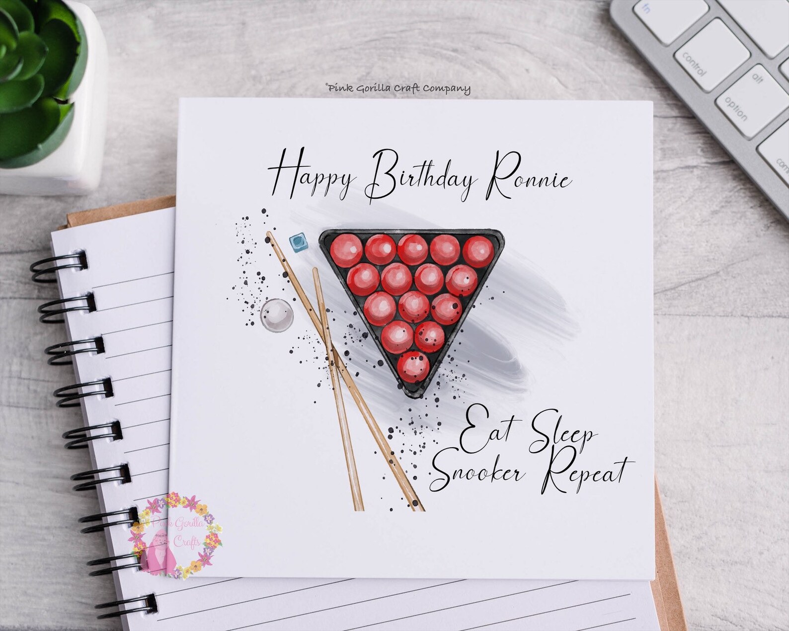Birthday Card, Snooker Greeting Card, Snooker Birthday, Snooker ...