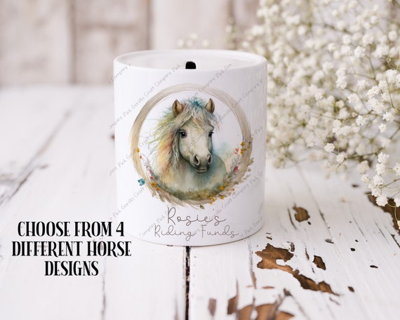 Money Box Personalised money box Coin bank Horse money box Piggy Bank Savings Jar Horse saving Horse Riding Funds Gift for her