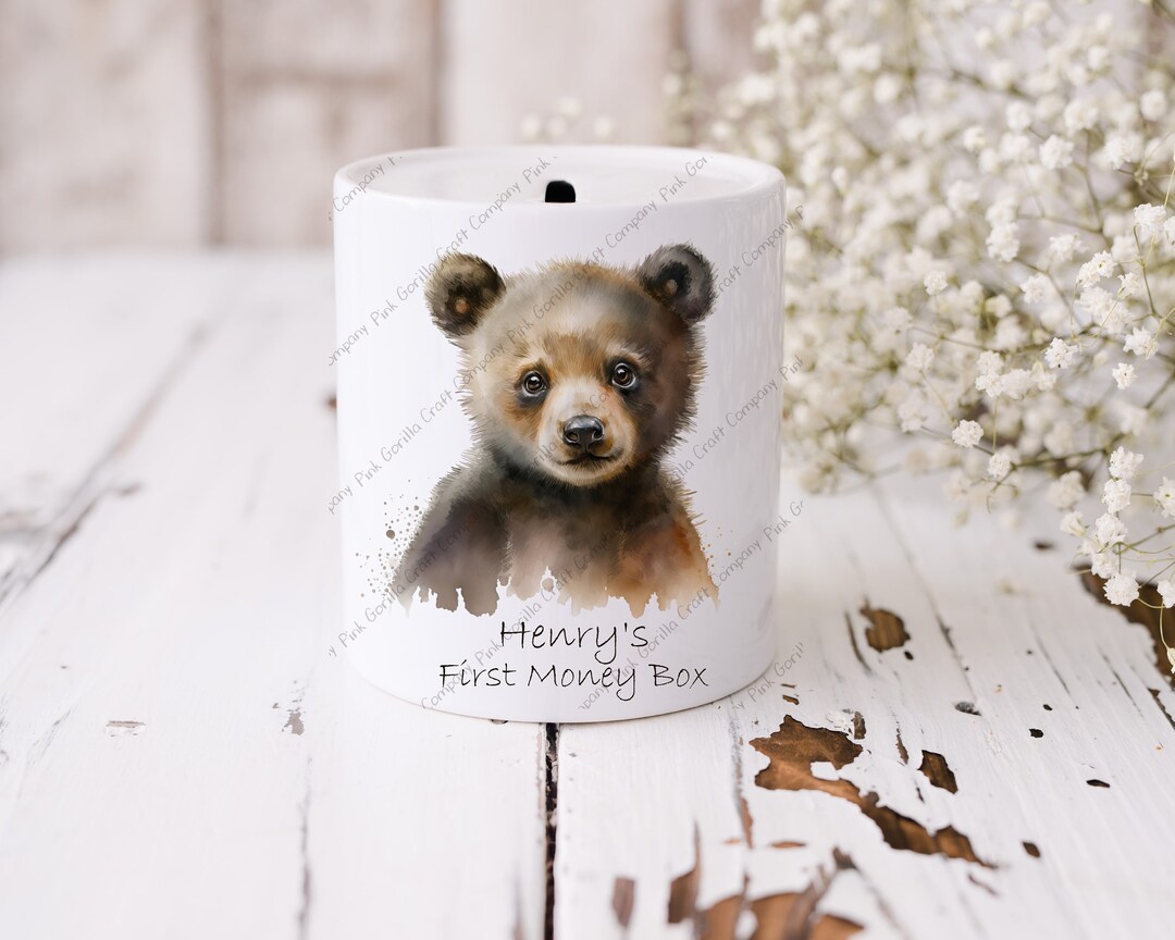 Money Box, Personalised Money Box, Coin Bank, Bear Money Box, Piggy ...