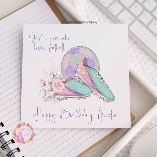 Female Football Birthday Card - Etsy UK