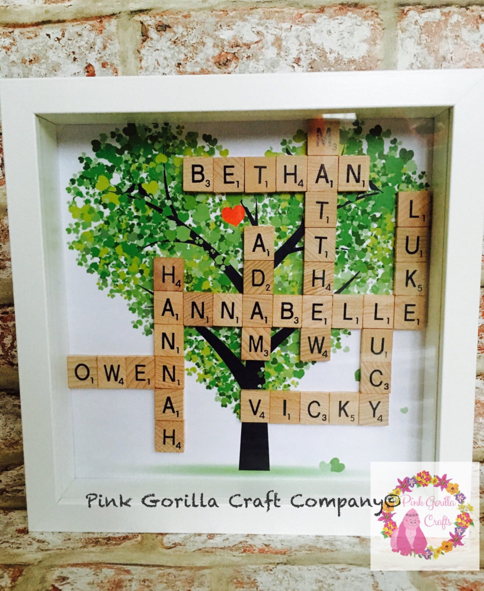 Family Tree Frame Family Tree Our Family Scrabble Frame - Etsy UK