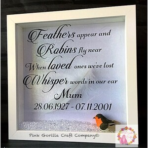 Remembrance Frame, Robin Frame, in Memory, Memorial, Personalised ...