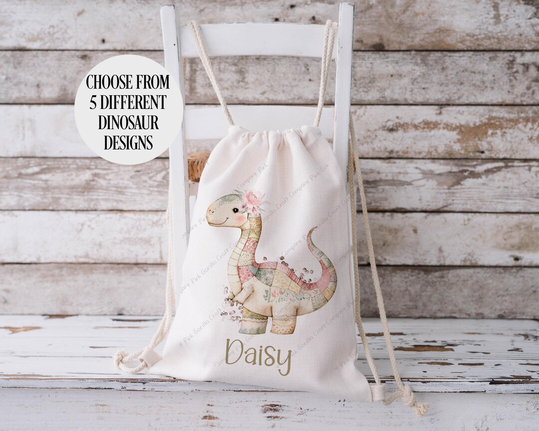 Dinosaur Bag, Girls Dinosaur Bag, Boys Dinosaur Bag, Personalised ...