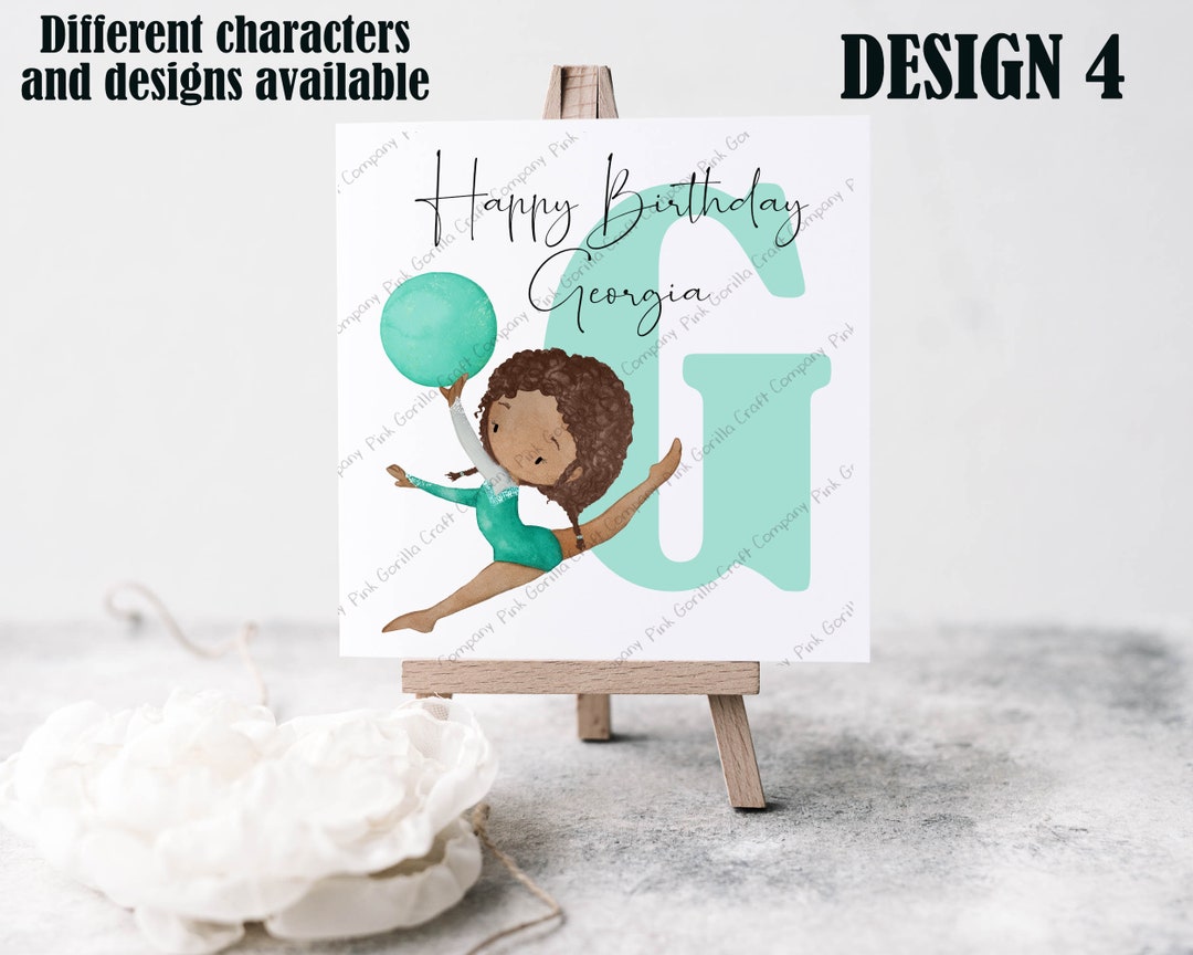 Birthday Card, Gymnastics Card, Gymnastics Birthday, Card for ...