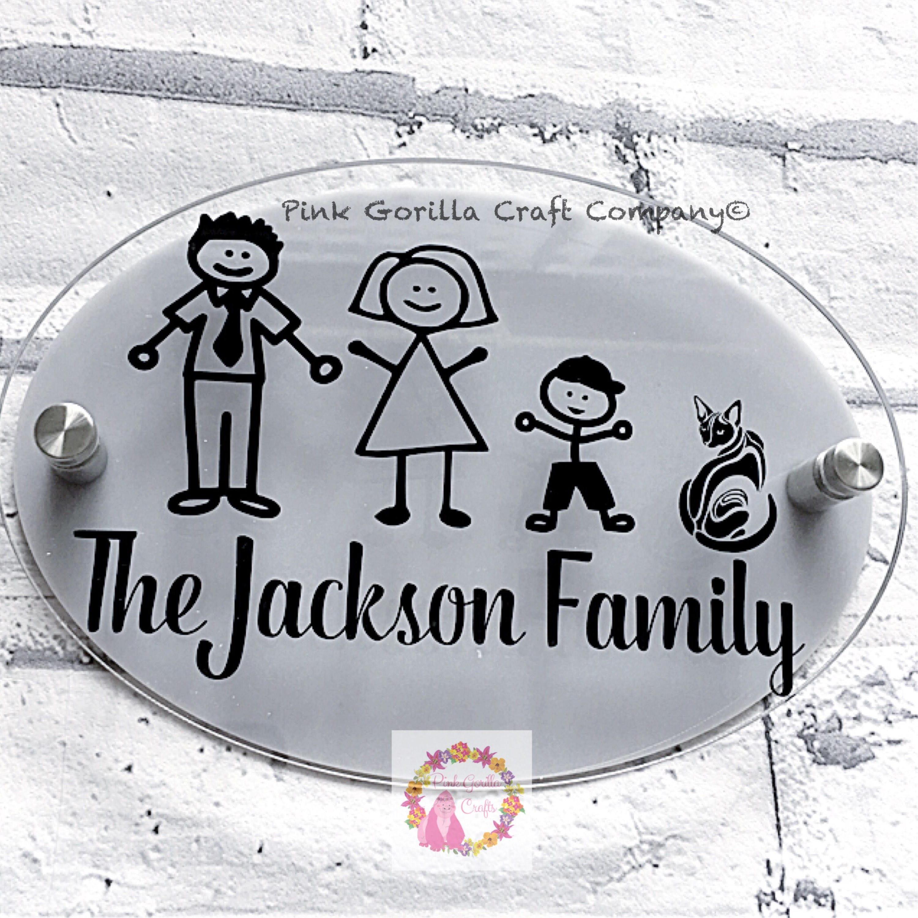 Personalised Door House Sign Plaque / Acrylic / Glass Effect - Etsy UK
