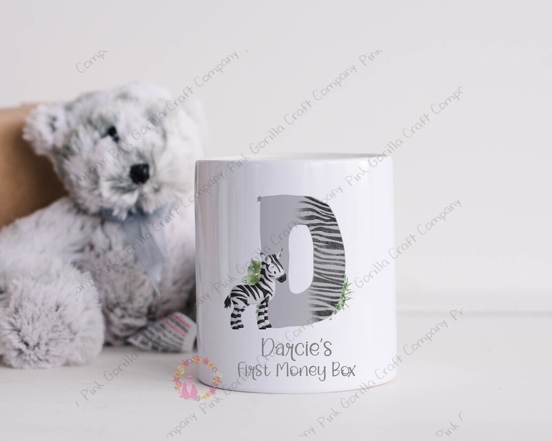 Money Box, Personalised Money Box, Coin Bank, Zebra Money Box, Piggy ...