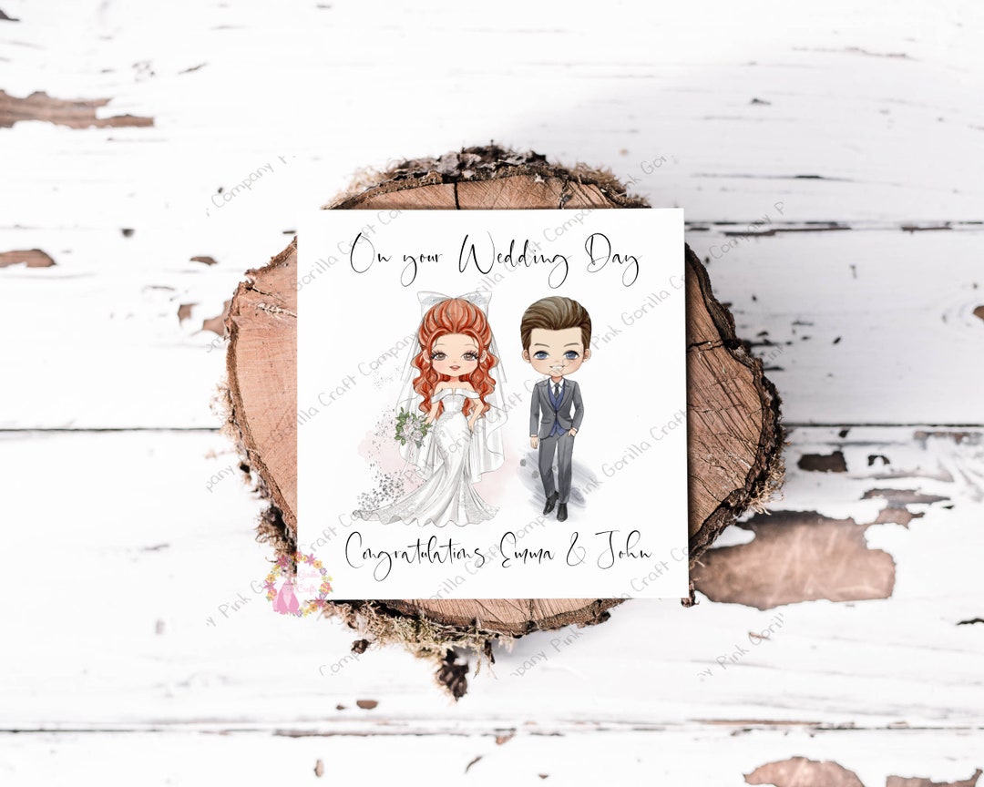 Wedding Card, Cute Card, Personalised Card, on Your Wedding Day ...