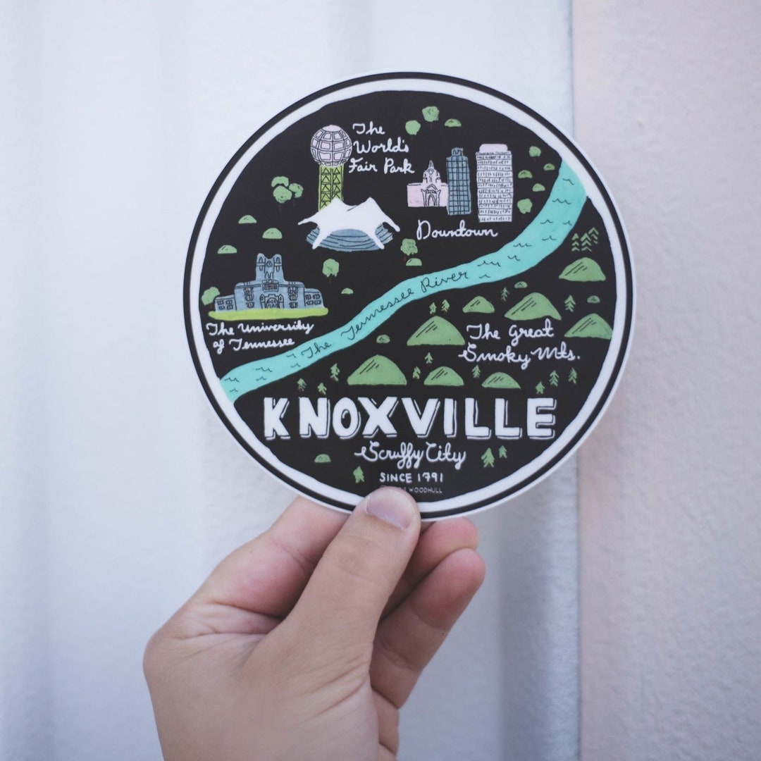 Knoxville Map Sticker large - Etsy