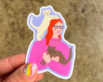 Cute Kawaii Cat Pile Stackable Cats Sticker - Etsy