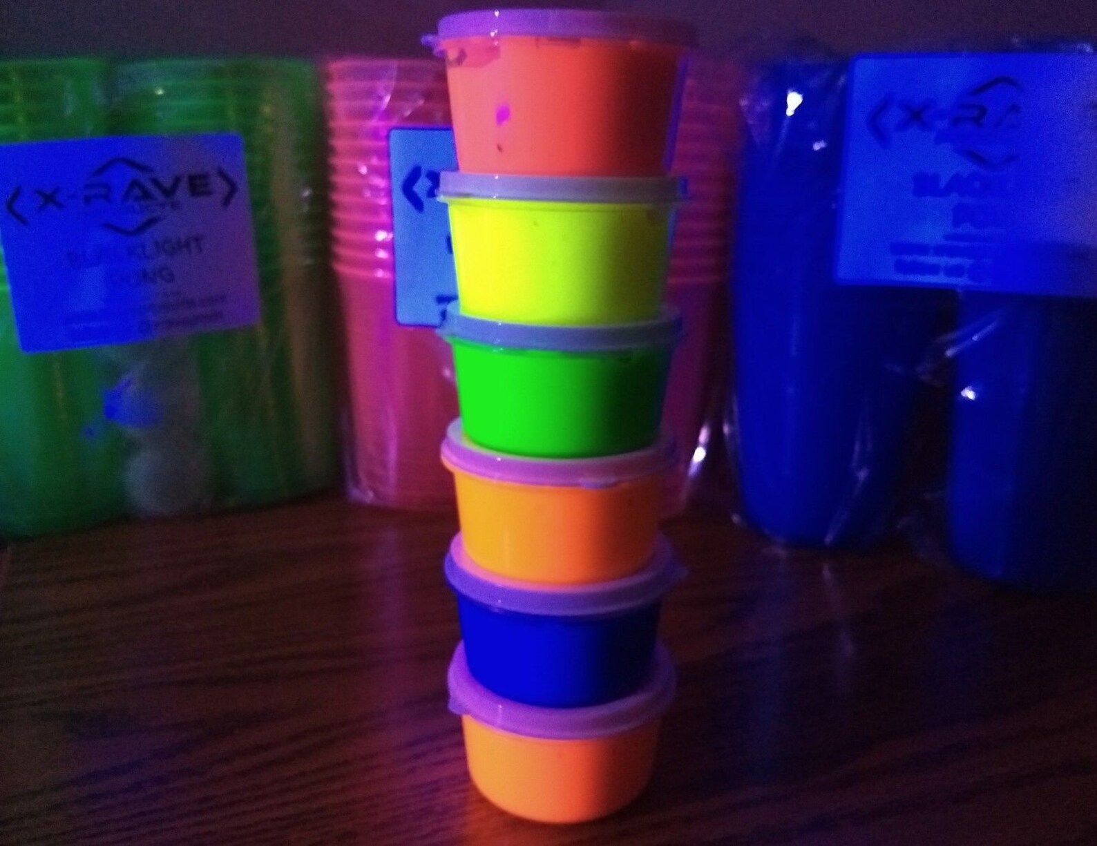 BLACKLIGHT PAINT Set of 6 Colors Body Paint Poster Paint Fluorescent Uv ...