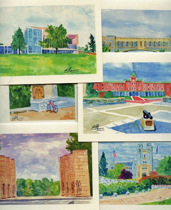 VA Tech hokie Note Cards With Envelopes. 6 Cards Blank | Etsy