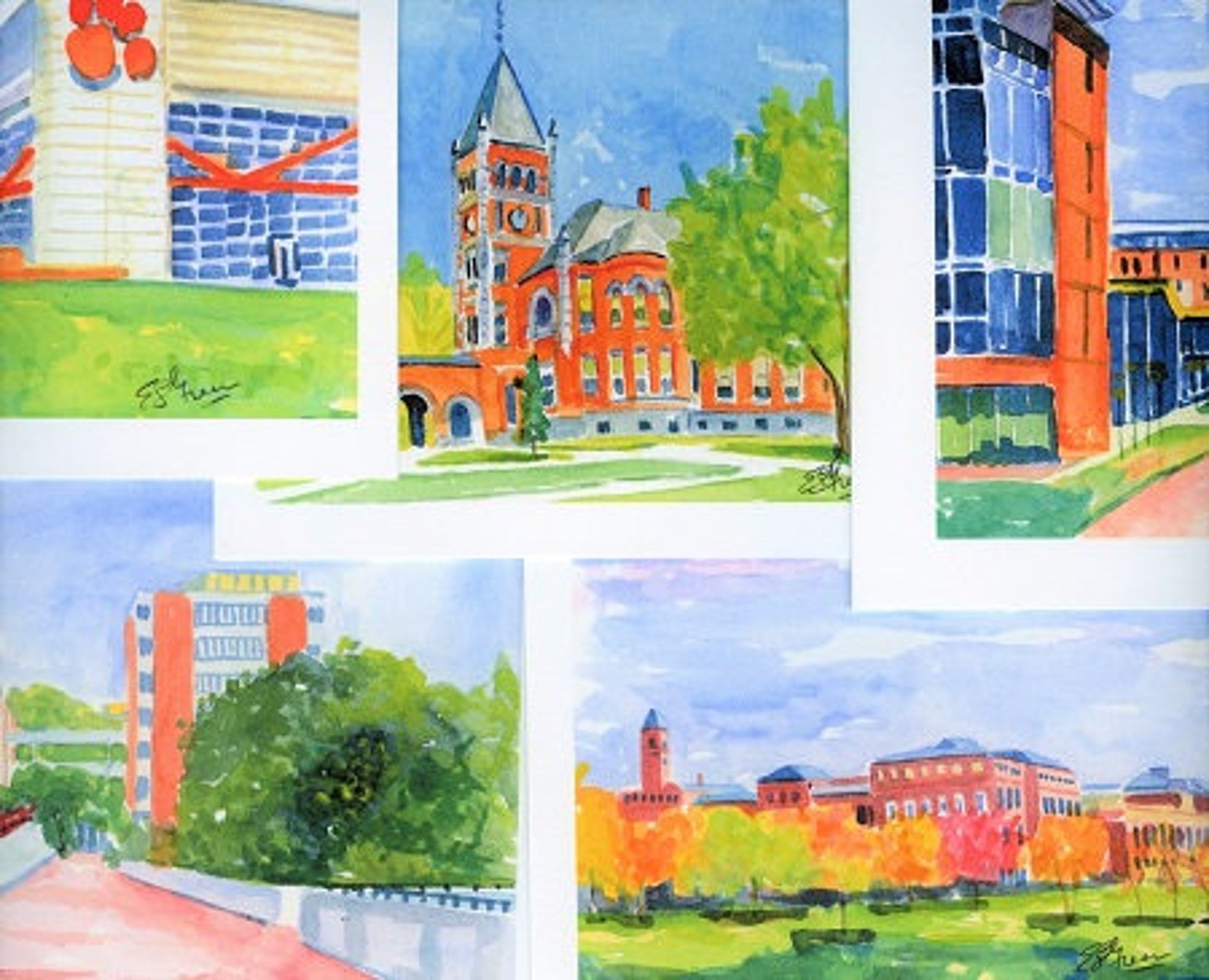 Clemson University Note Cards With Envelopes. Giclée Prints - Etsy