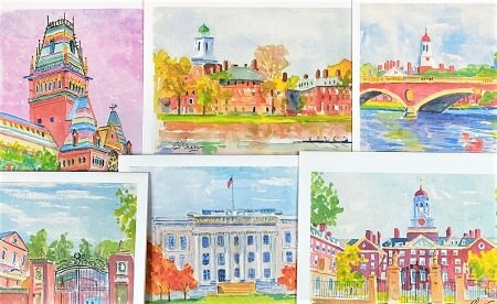 Harvard Note Cards With Envelopes.6 Note Cards Blank Inside - Etsy