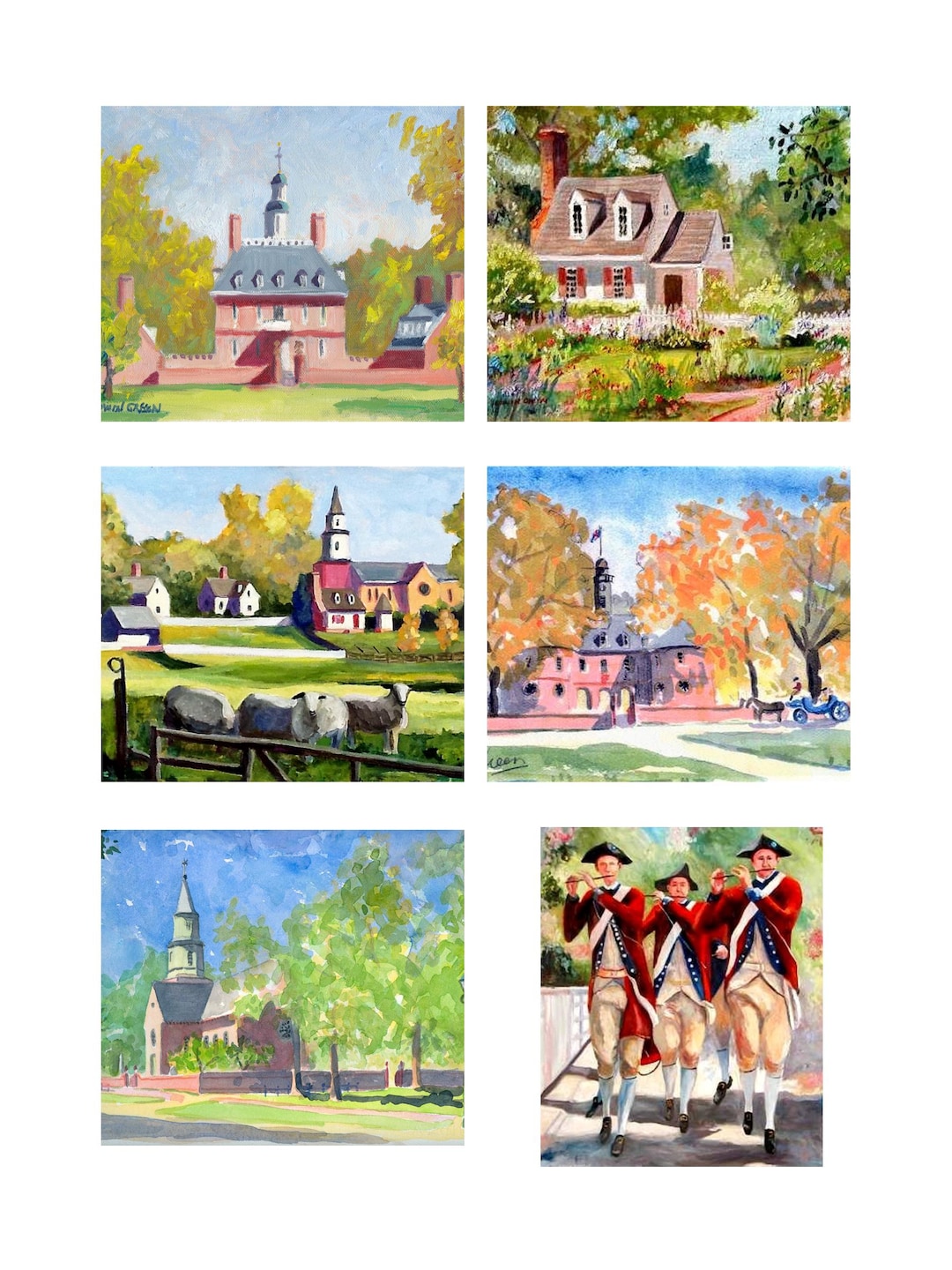 Colonial Williamsburg, VA Note Cards With Envelopes. Giclée Prints and ...