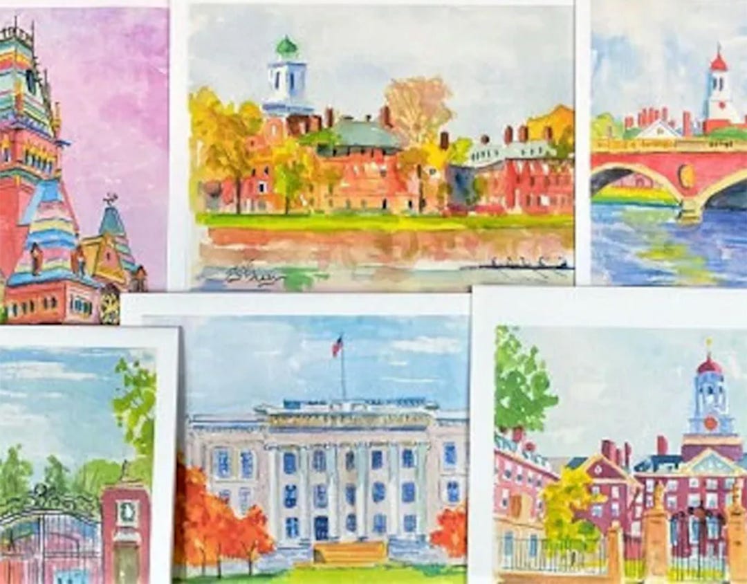 Harvard Note Cards With Envelopes.6 Note Cards, Blank Inside ...