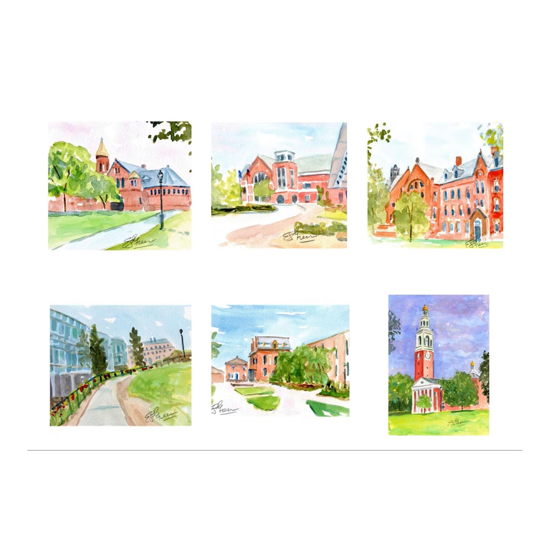 Watercolor Note Cards of the University of Vermont Campus -burlington ...