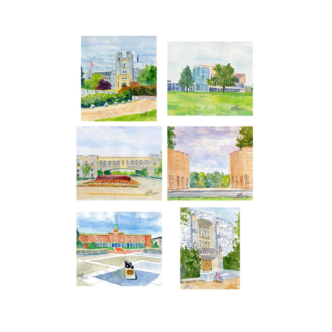 Note Cards With Envelopes of VA Tech-blacksburg, VA. Giclée Prints and ...