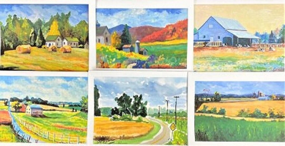 Farm Note Cards With Envelopes and Gicléeprints (series 3). 6 Different ...