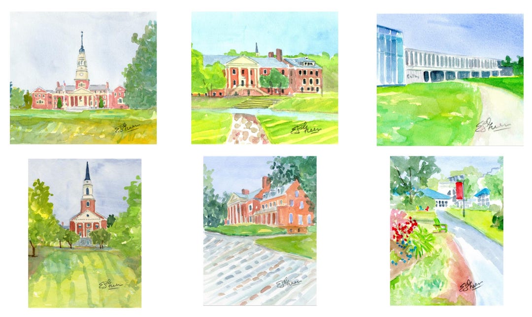 Colby College Note Cards With Envelopes. Giclée Prints Available. - Etsy