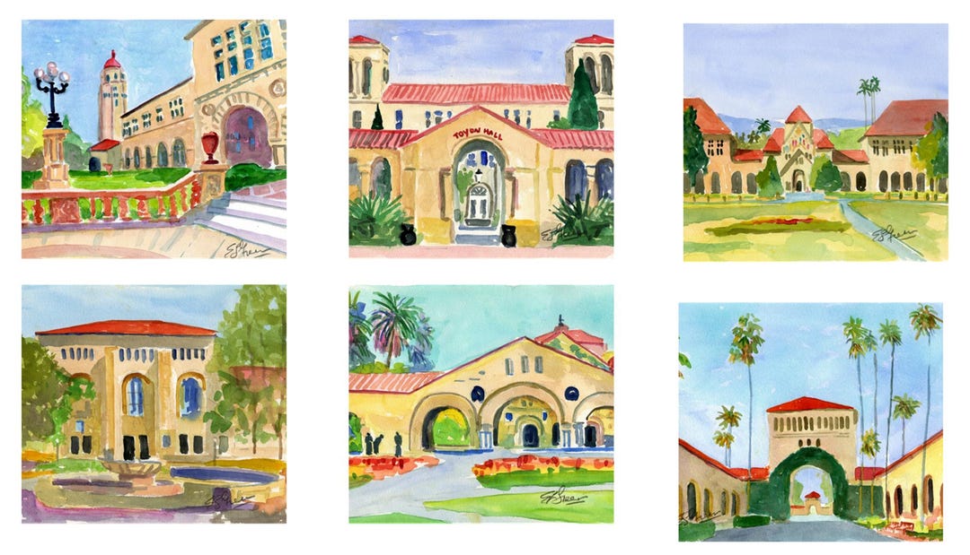 Stanford University Note Cards With Envelopes. Giclée Prints and ...