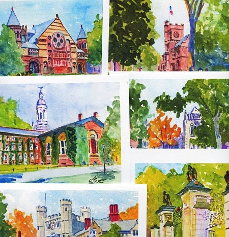 Princeton University Note Cards With Envelopes and Giclée Prints. Six ...