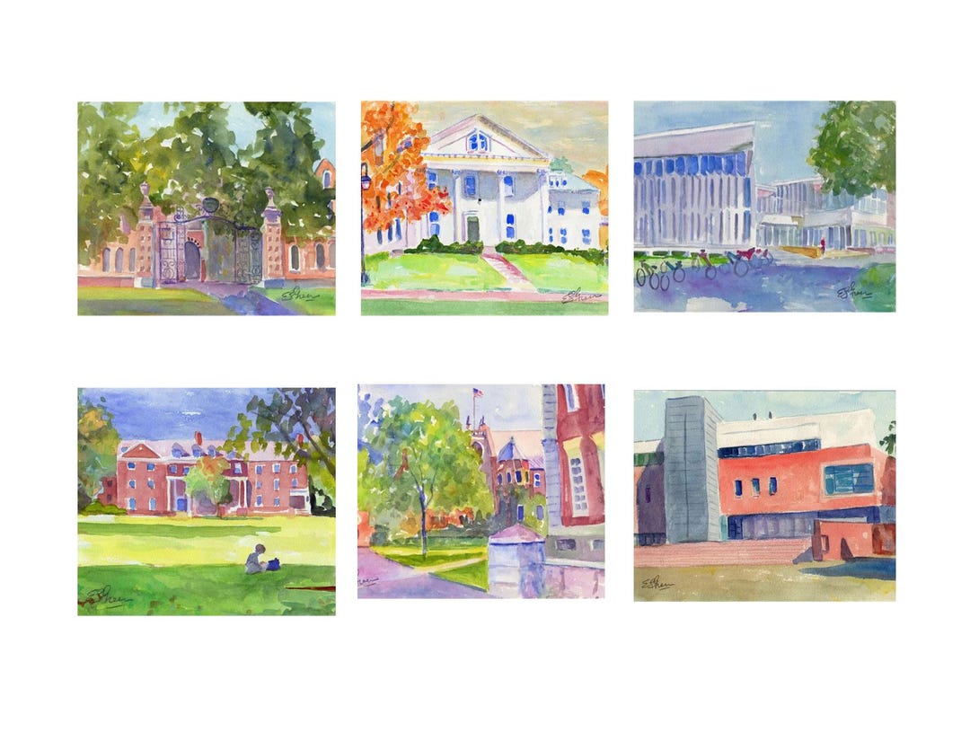 Watercolor Impressions of Smith College Campus-northampton, MA. Note ...